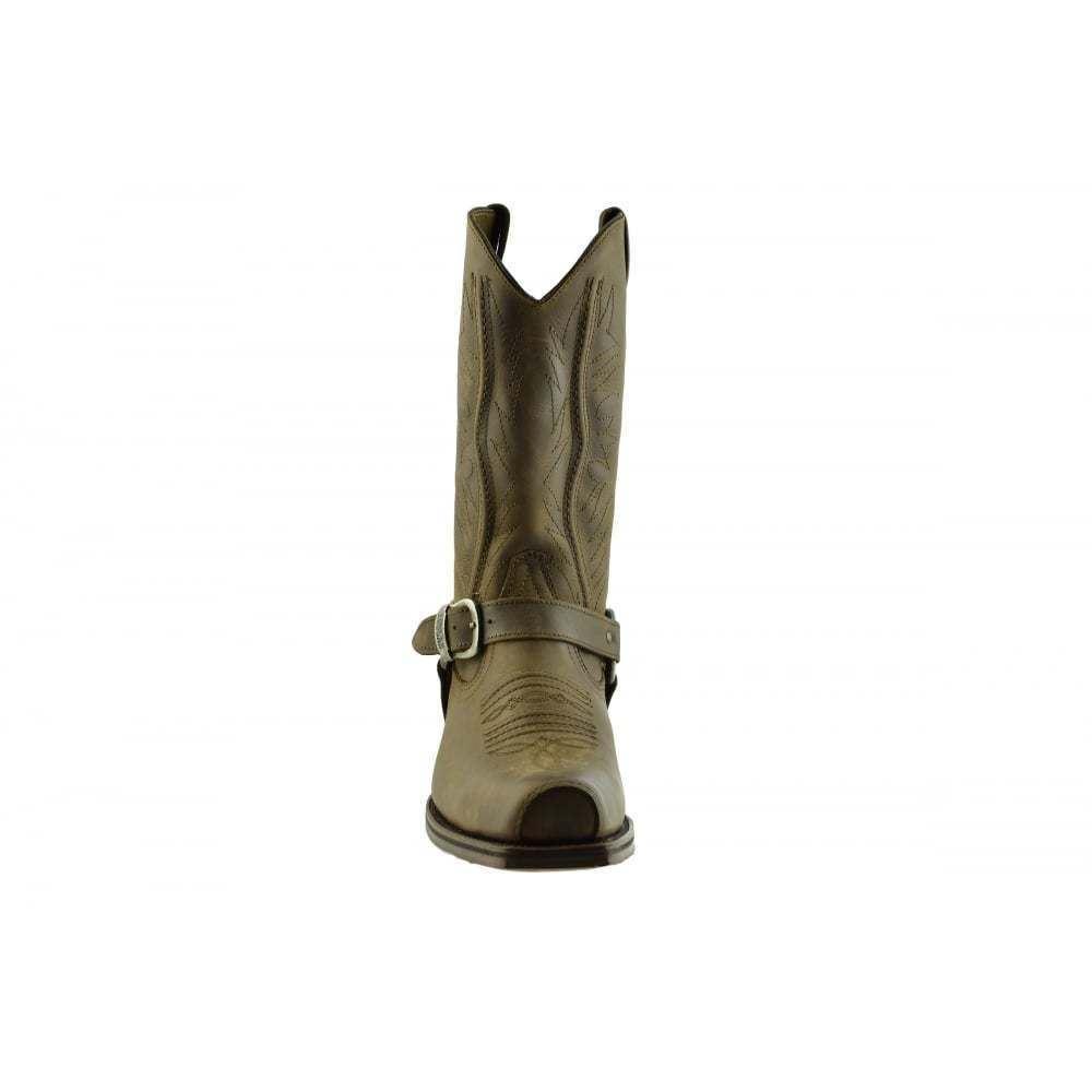 Loblan 2618 Brown Waxy Leather Mens Cowboy Boots Classic Biker Hand We ...